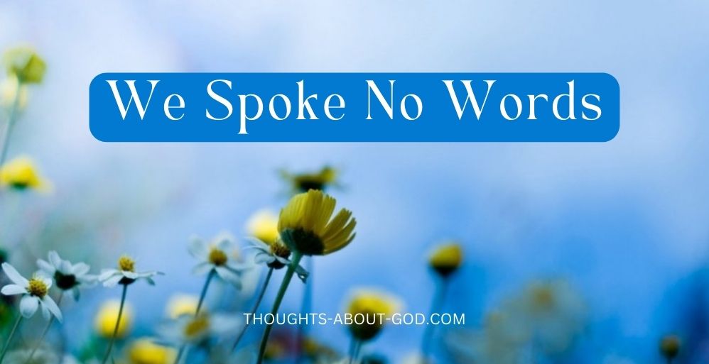We Spoke No Words - A Poem by Margaret C Mullings